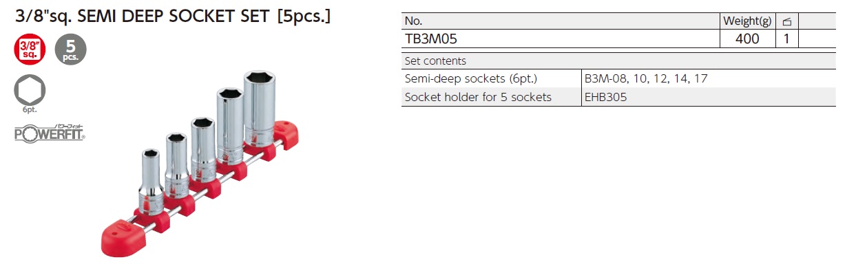 Ichiban Precision Sdn Bhd - KTC - KTC Semi Deep Socket Set